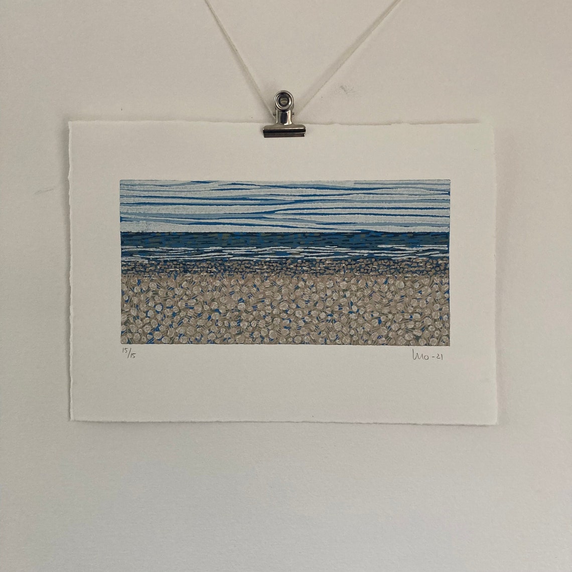 Original Print Linocut Print Sea Linocut Beach Landscape | Etsy