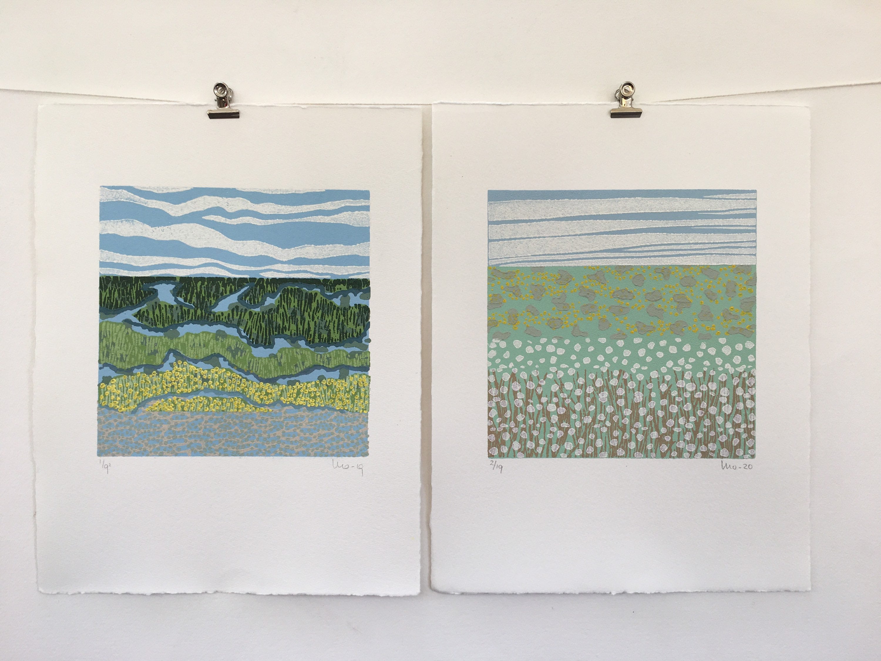 Original Linocut Abstract Landscape Print Block Print Art | Etsy