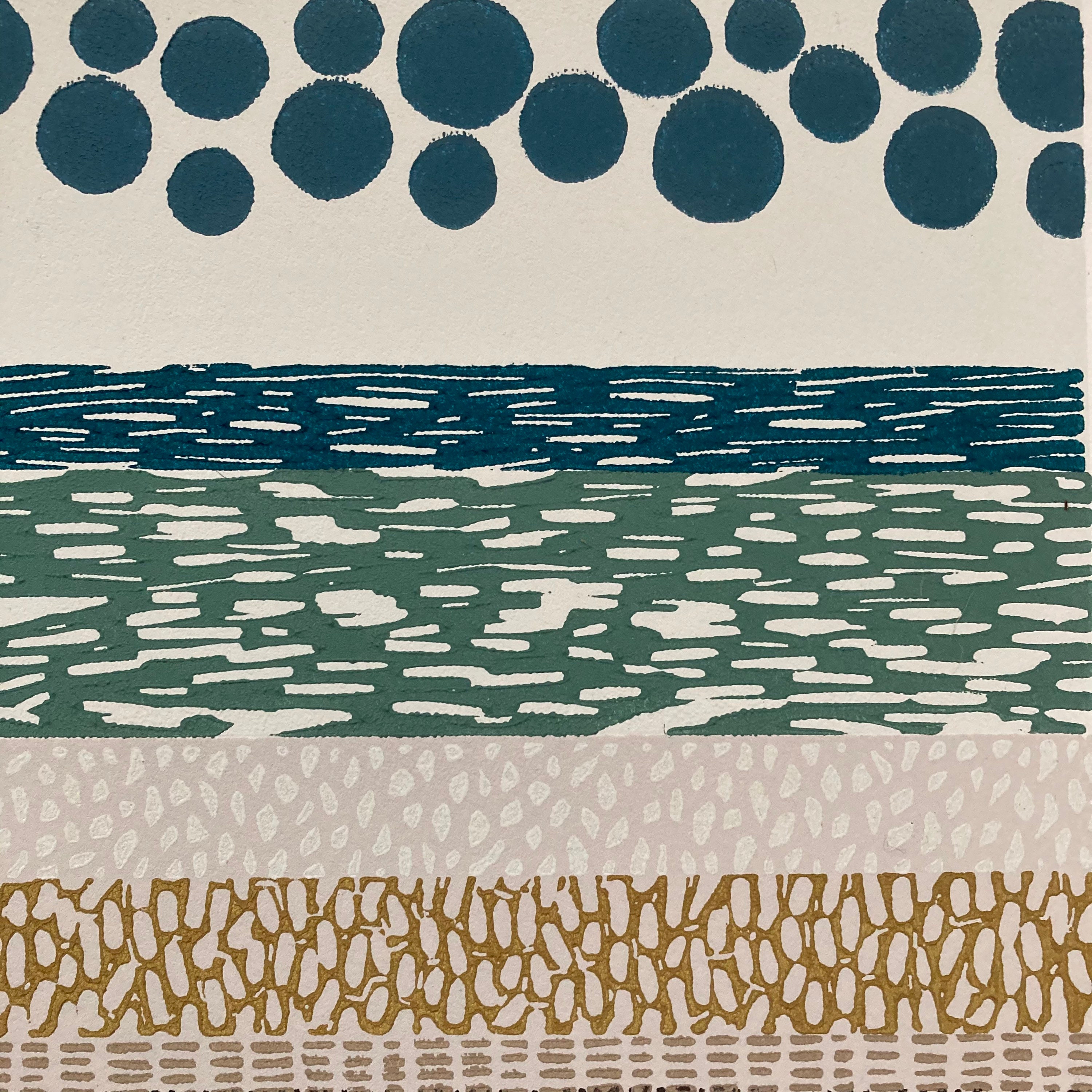 Original Linocut, Sea Art, Minimalist Print, Modern Lino Art, Ocean ...