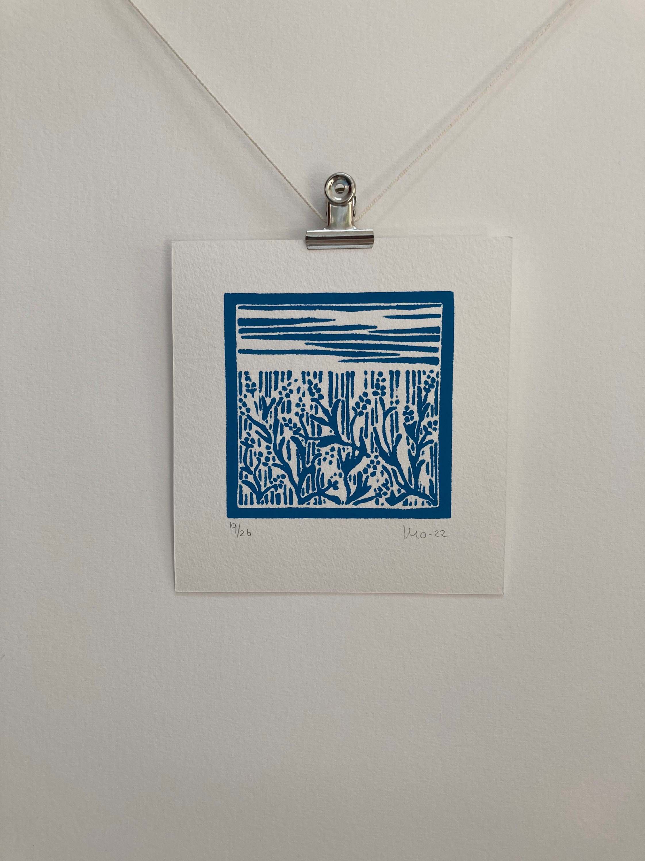 Original Linocut Small Lino Print Abstract Landscape - Etsy