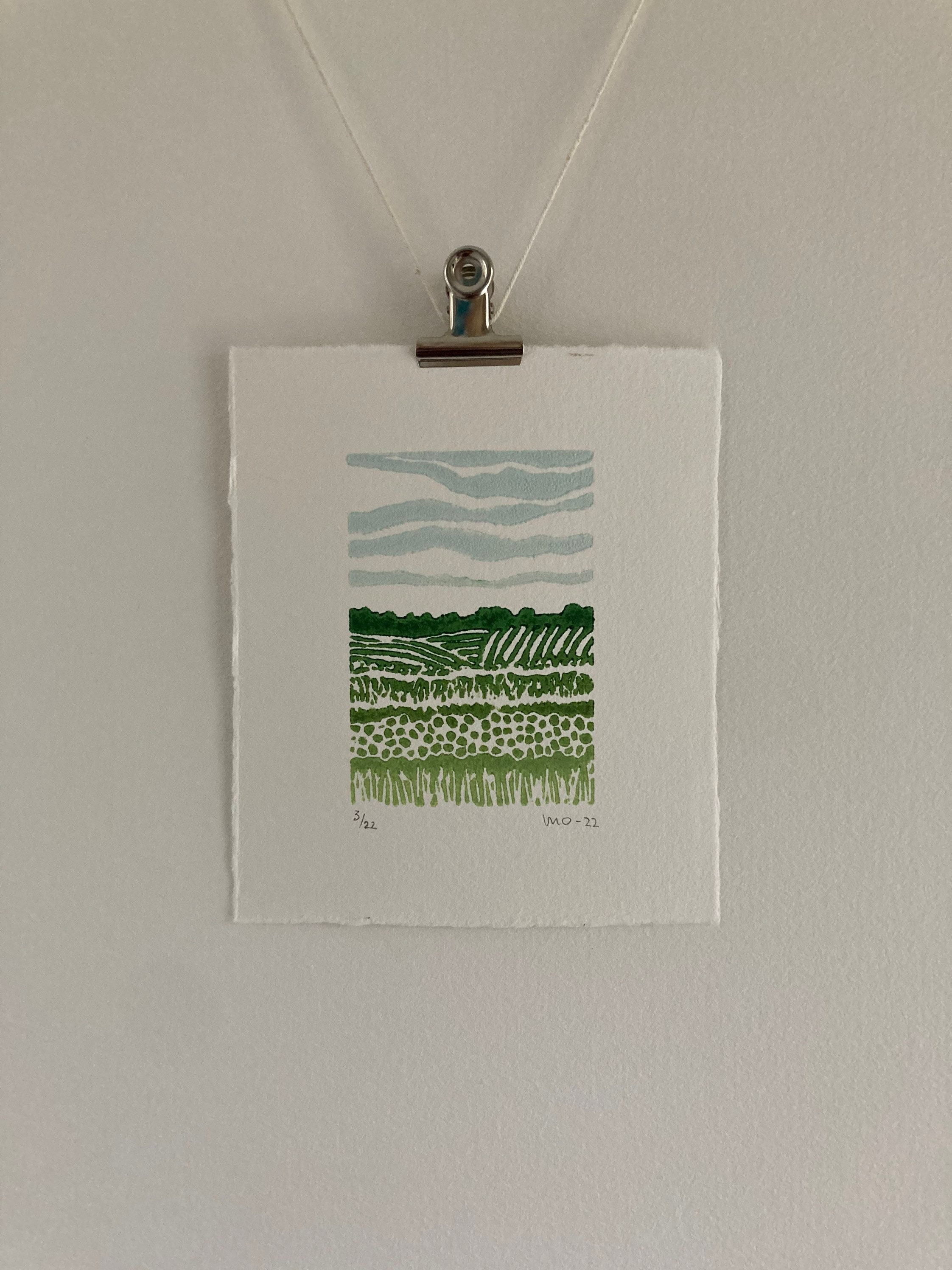 Small Linocut Green Landscape Abstract Original Lino Print - Etsy