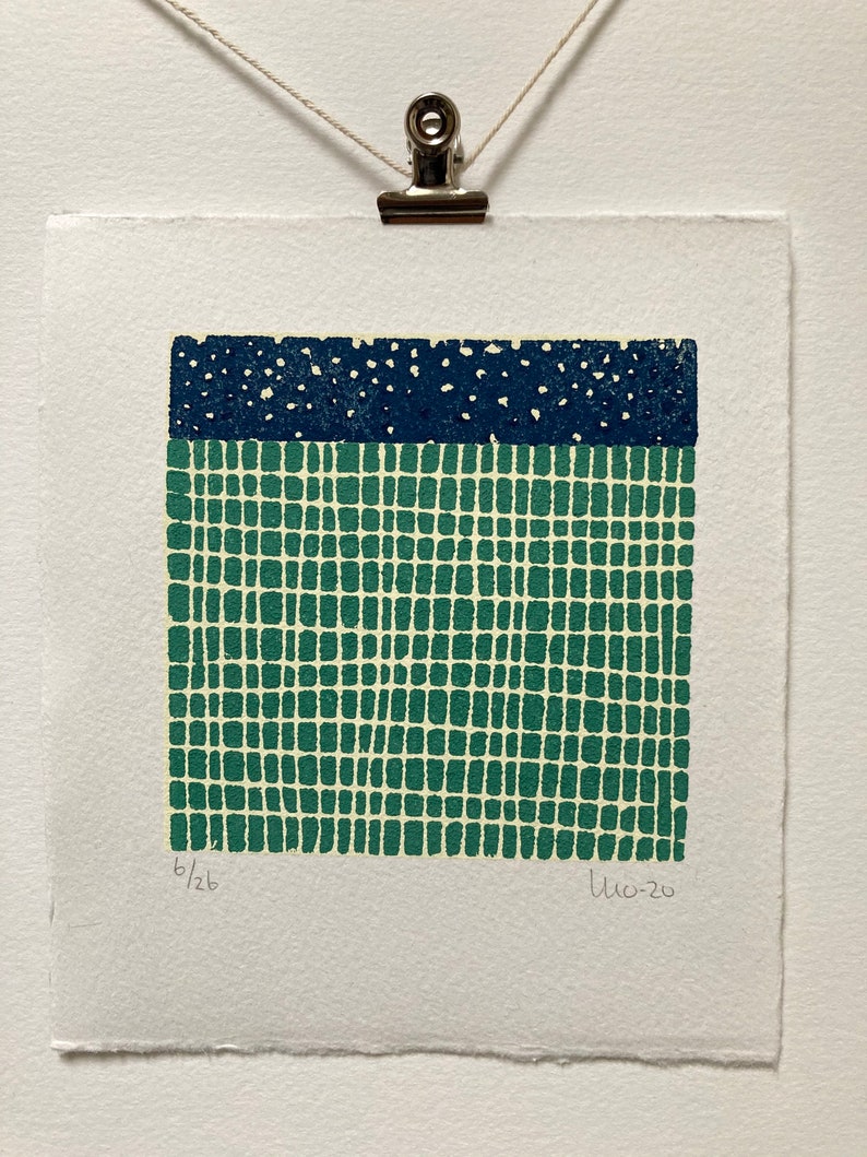 Original Small Linocut Night Sky Stars Mini Lino Print - Etsy