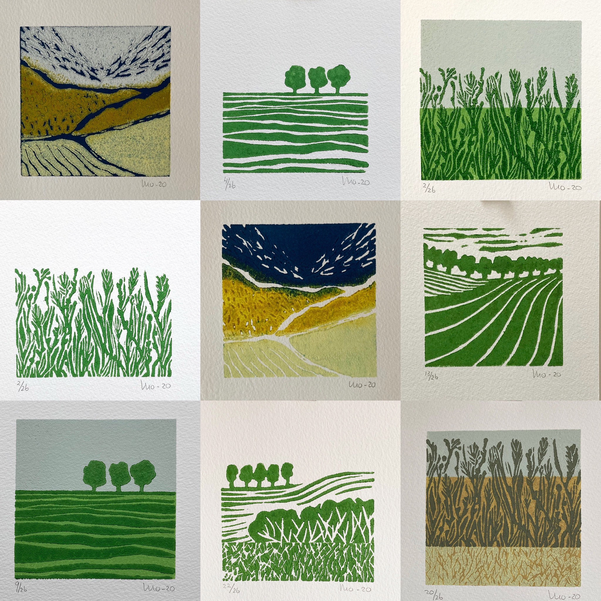 Lino Print Sunrise Art, Small Linocut Landscape, Sunset Art Print ...