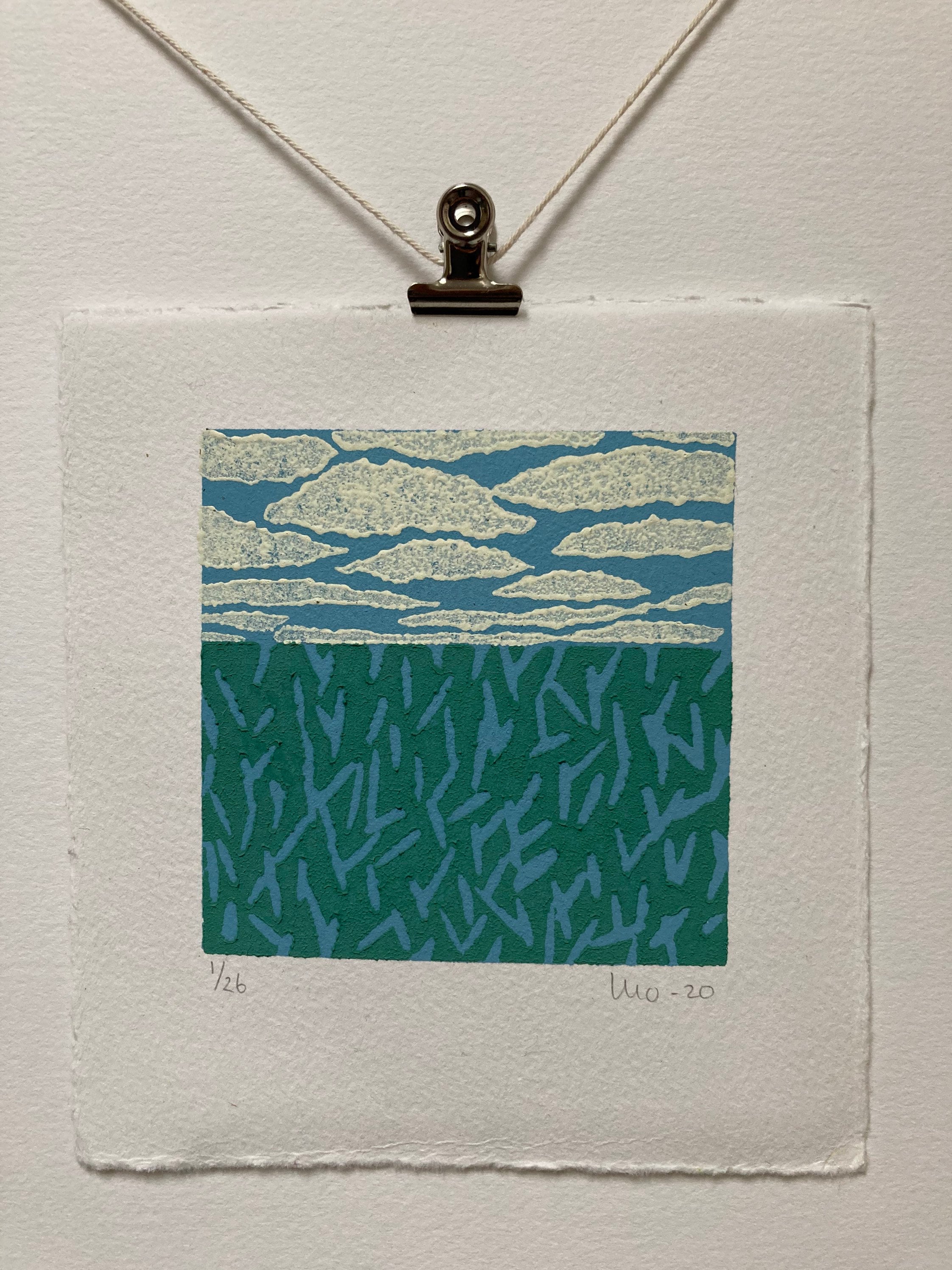 Small Linocut Landscape Abstract Nature Lino Green Art - Etsy