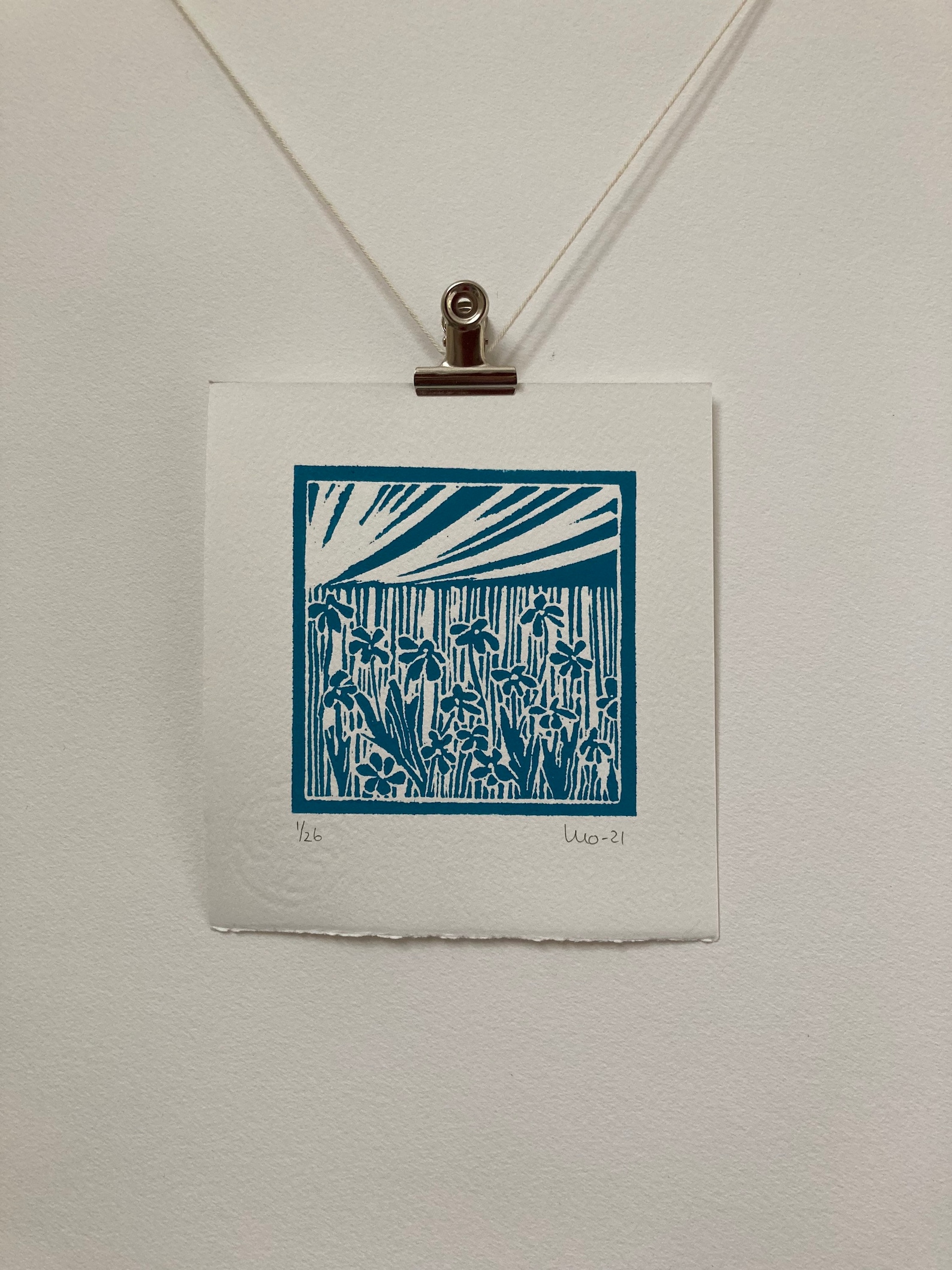 Original Linocut Small Lino Print Abstract Landscape | Etsy