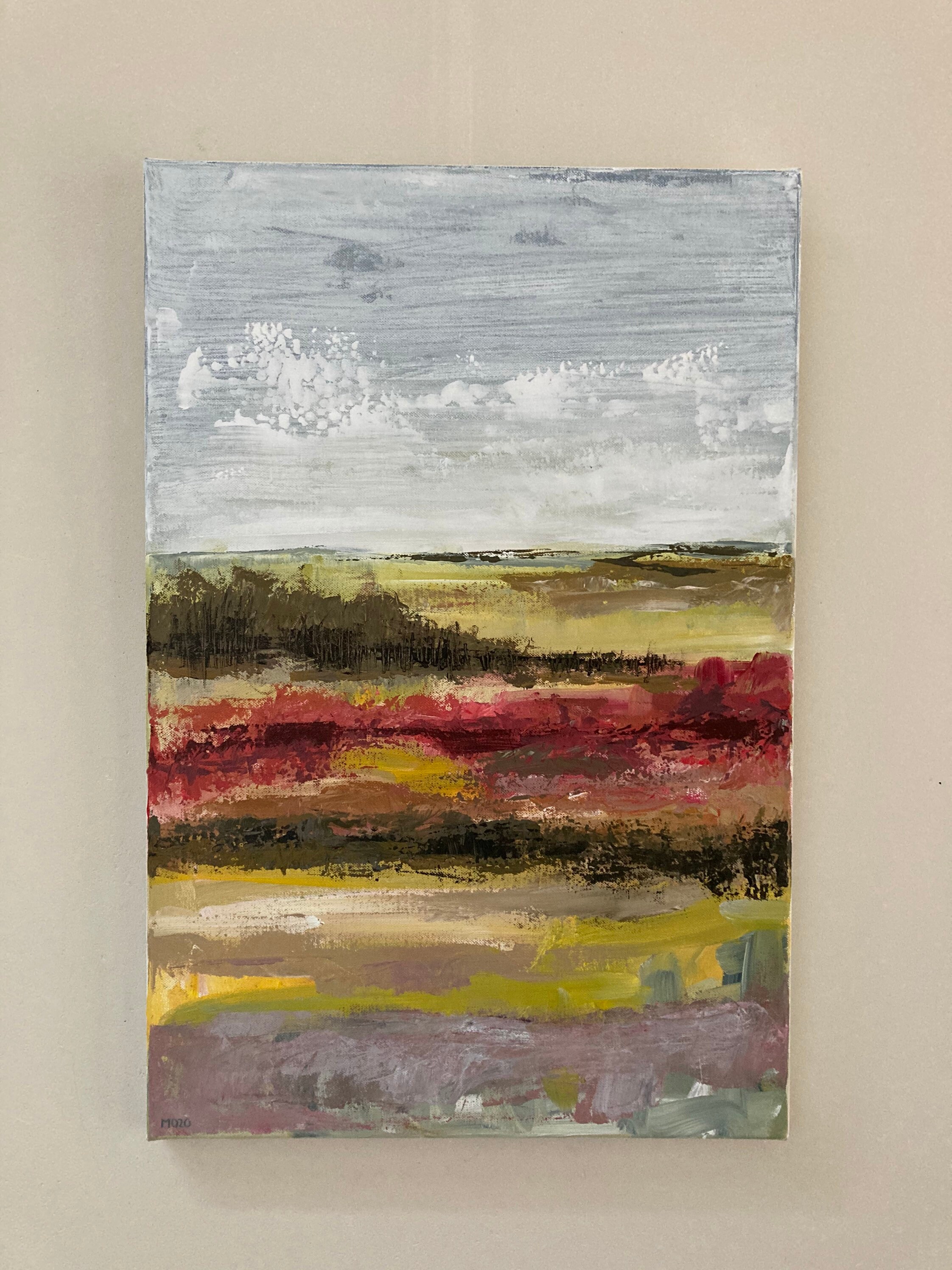 Original Acrylic Art, Abstract Field Painting, Modern Landscape, Canvas ...