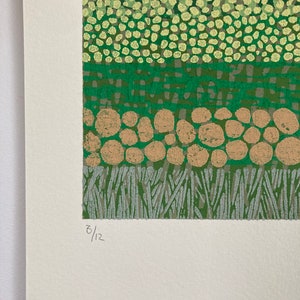 Linocut Landscape, Minimalist Art Print, Original Linocut, Summer Print ...