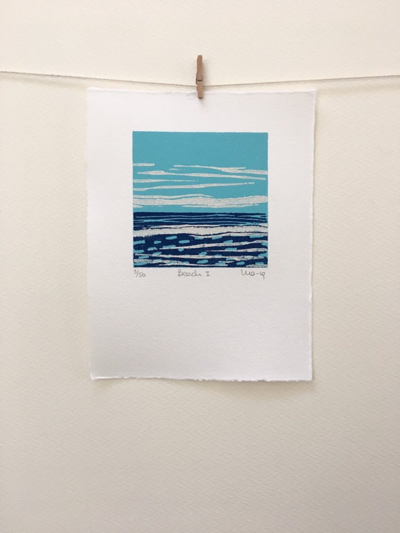 Original Linocut Abstract Minimalist Print Lino Print Beach - Etsy