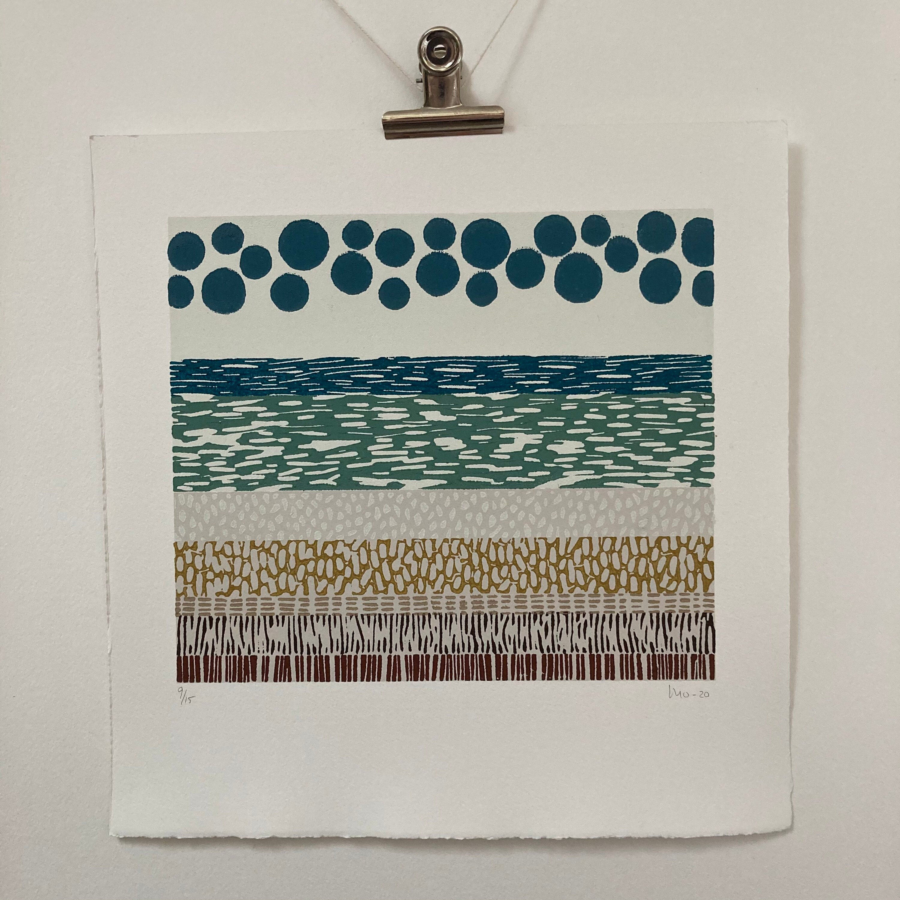 Original Linocut, Sea Art, Minimalist Print, Modern Lino Art, Ocean ...