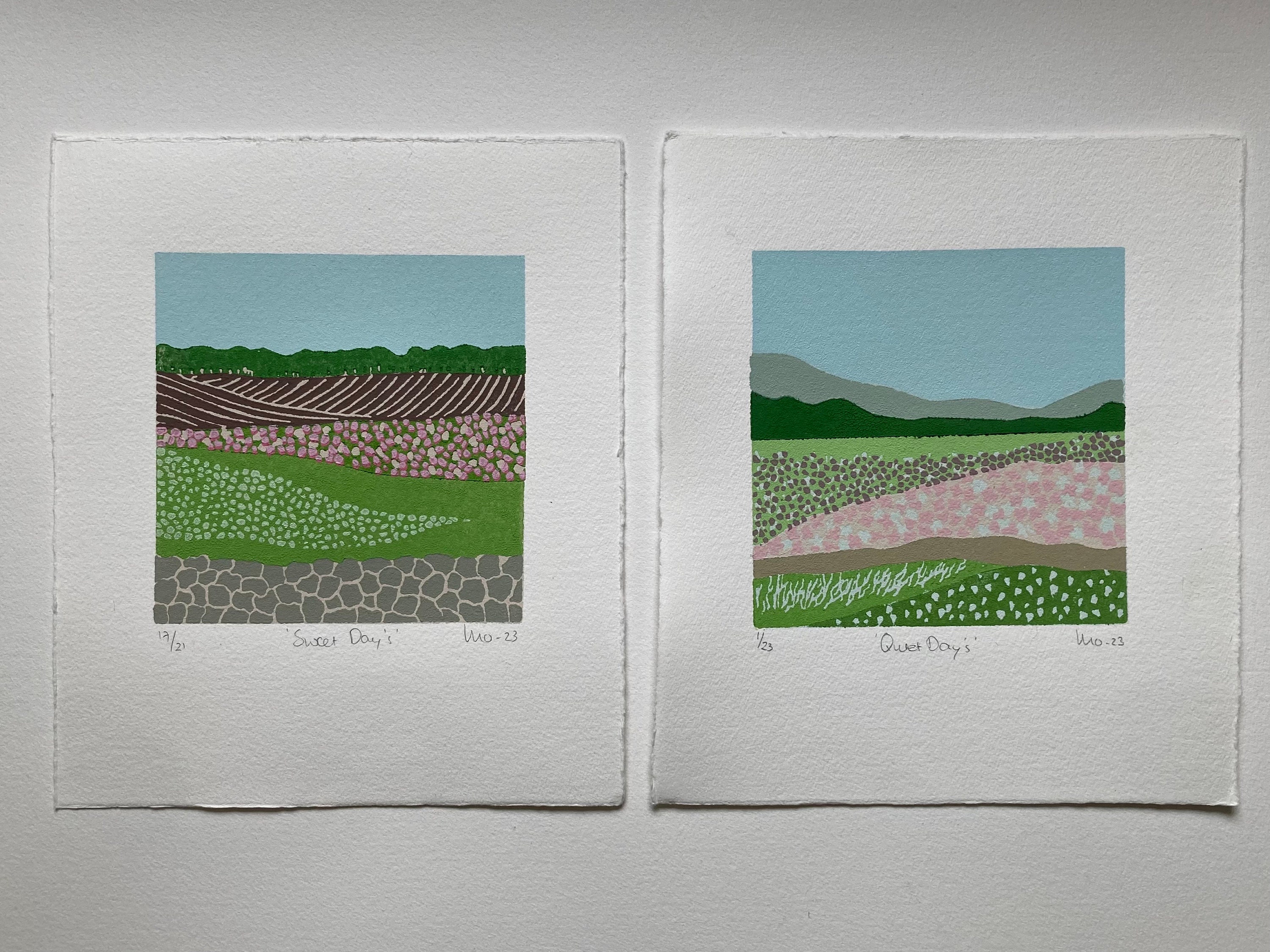 Linocut Art Print, Modern Linocut, Abstract Landscape, Contemporary Art ...