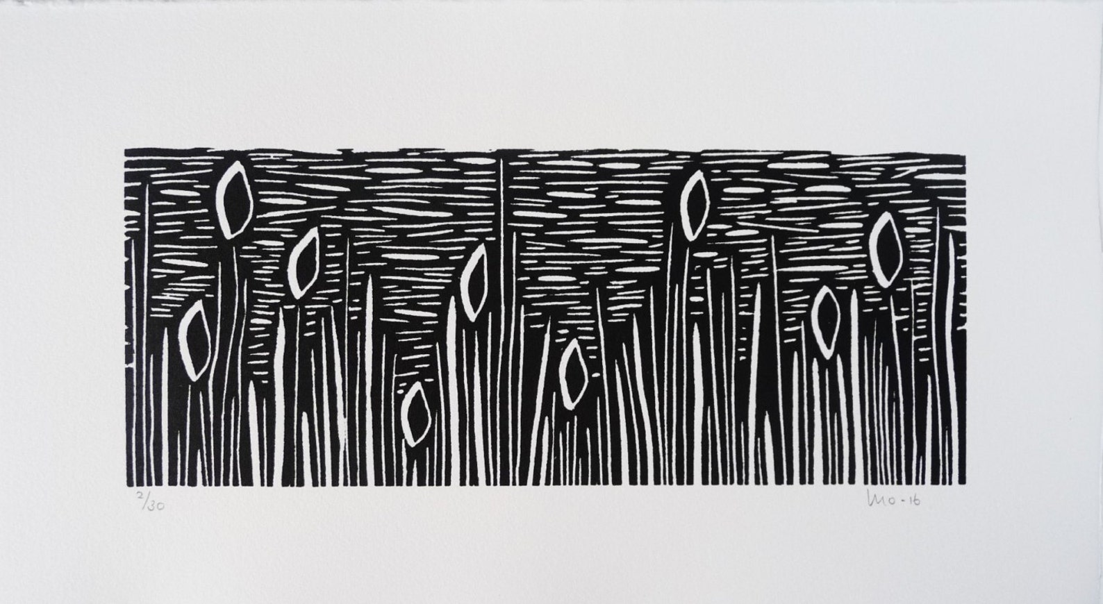 Linocut Flowers, Flower Art, Original Artwork, Handcolored Linocut ...