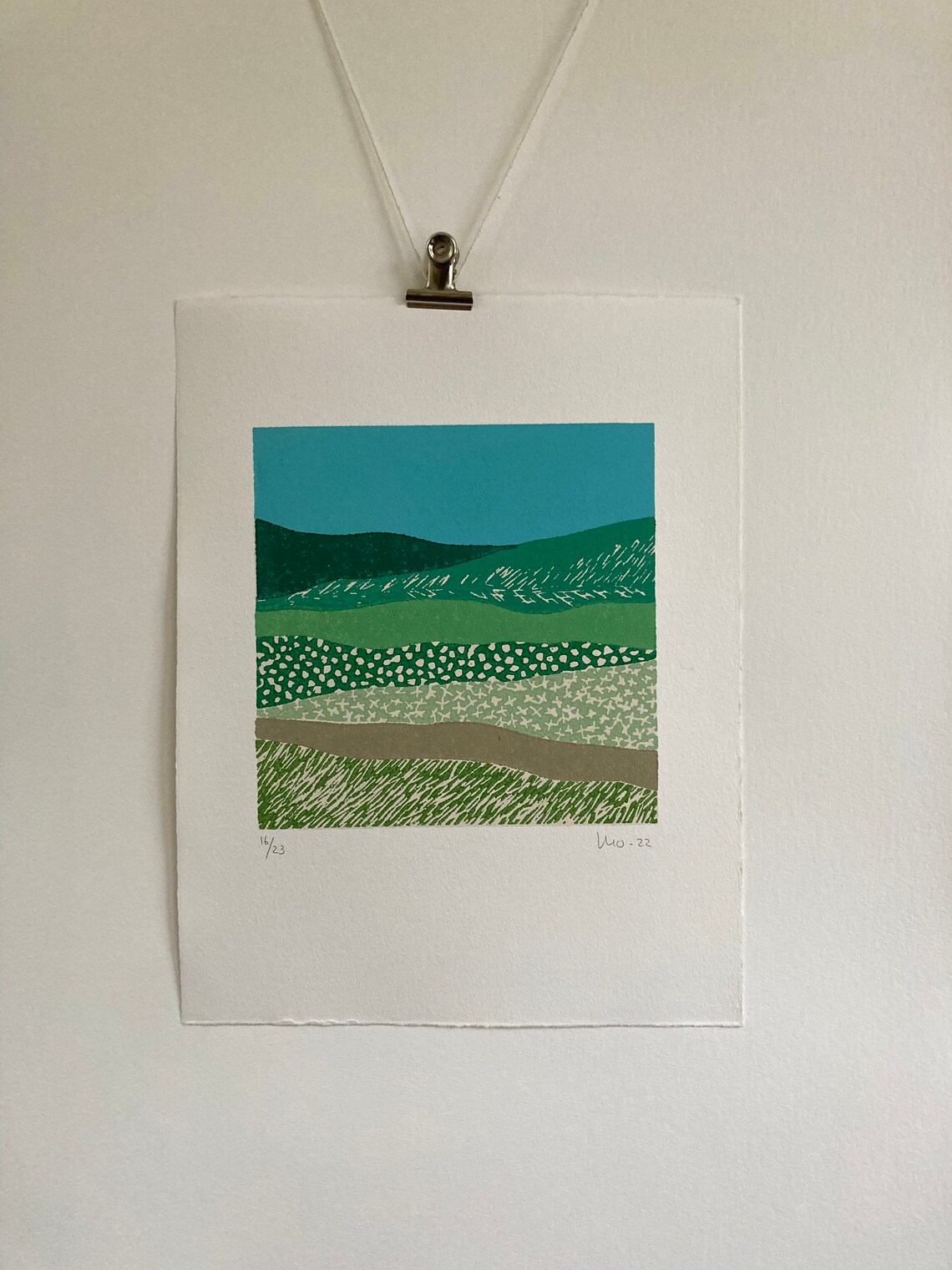 Linocut Landscape Abstract Linocut Nature Lino Green Art - Etsy