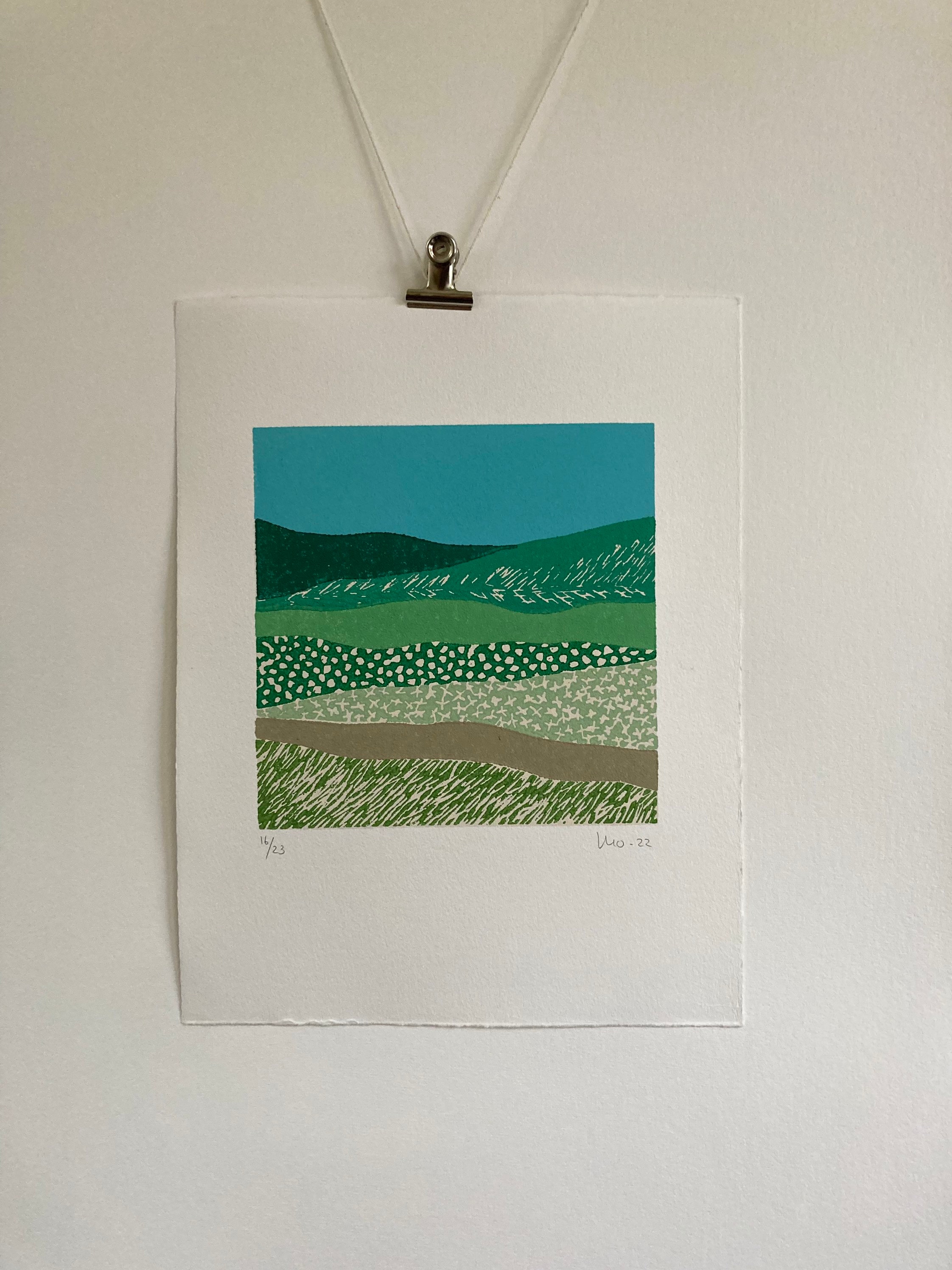 Linocut Landscape Abstract Linocut Nature Lino Green Art - Etsy