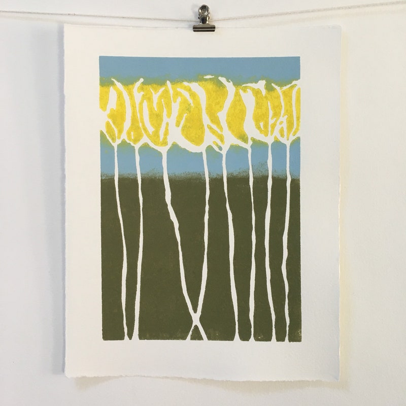 Flower Linocut - Etsy