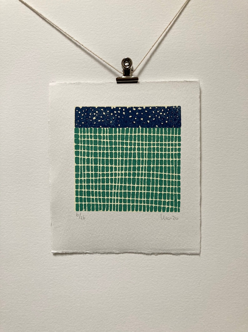 Original Small Linocut Night Sky Stars Mini Lino Print - Etsy