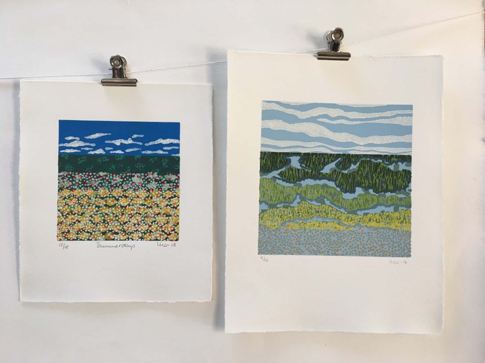 Linocut Landscape Abstract Linocut Nature Lino Green Art - Etsy