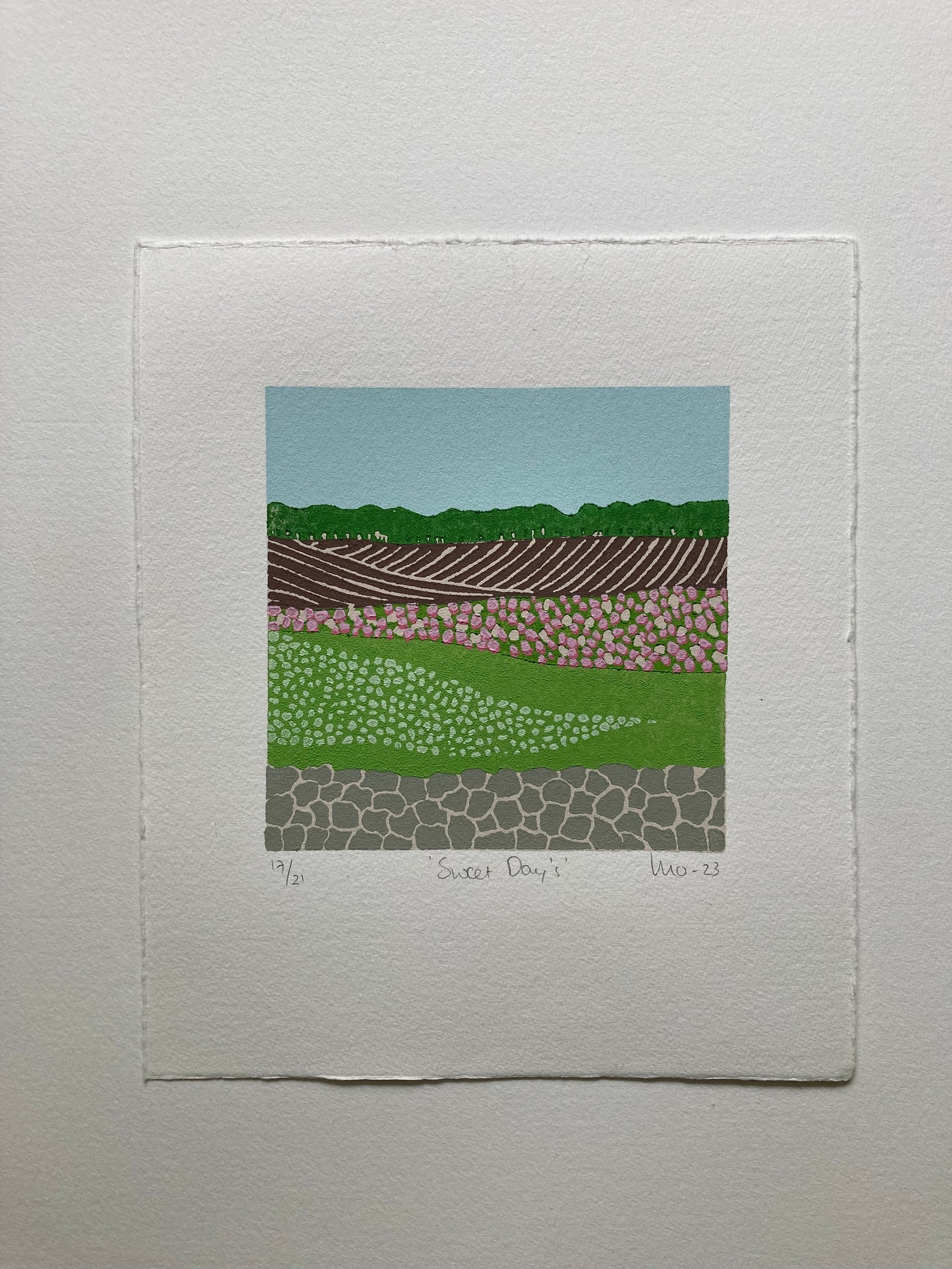 Linocut Art Print Modern Linocut Abstract Landscape - Etsy