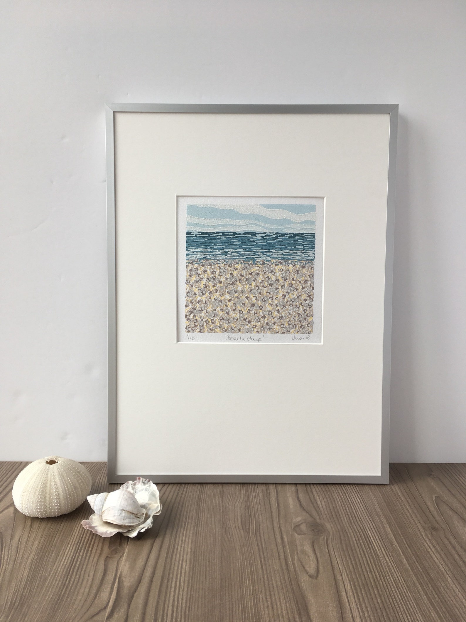 Original Print Linocut Print Sea Linocut Beach Landscape | Etsy