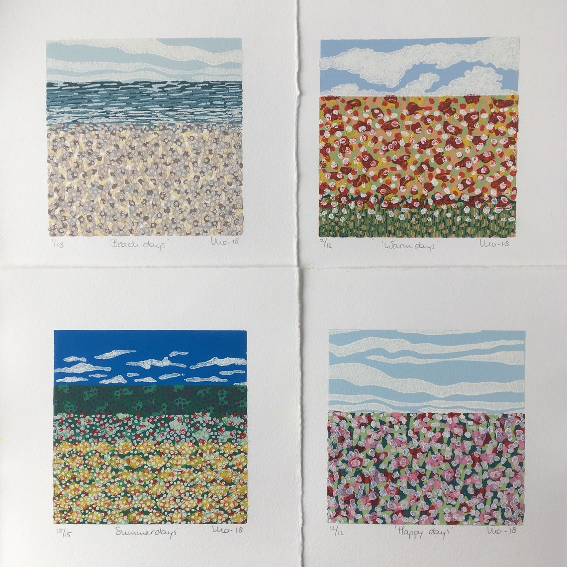 Original Print Linocut Print Sea Linocut Beach Landscape | Etsy