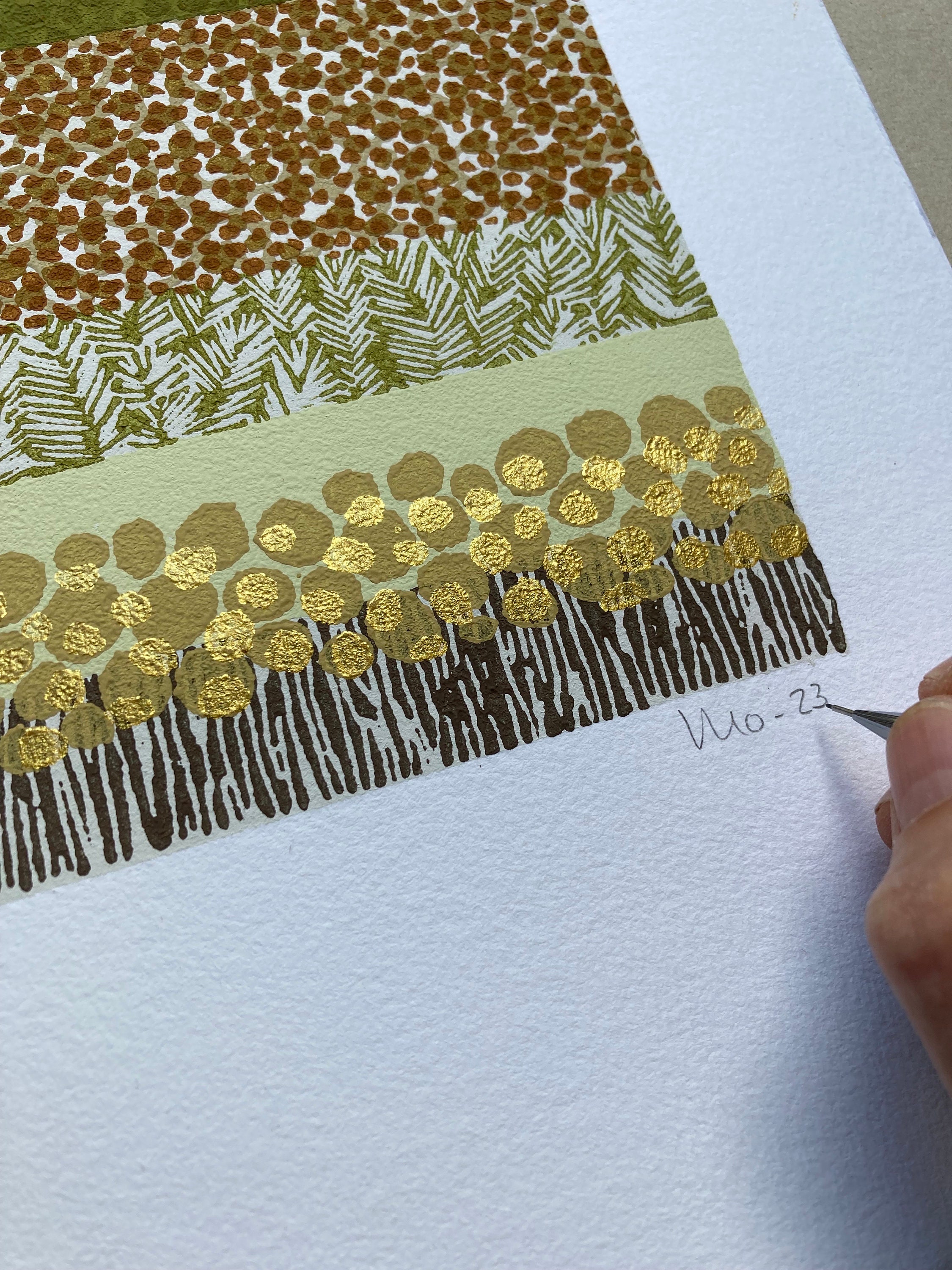 Linocut Landscape Minimalist Art Print Golden Sun Summer - Etsy