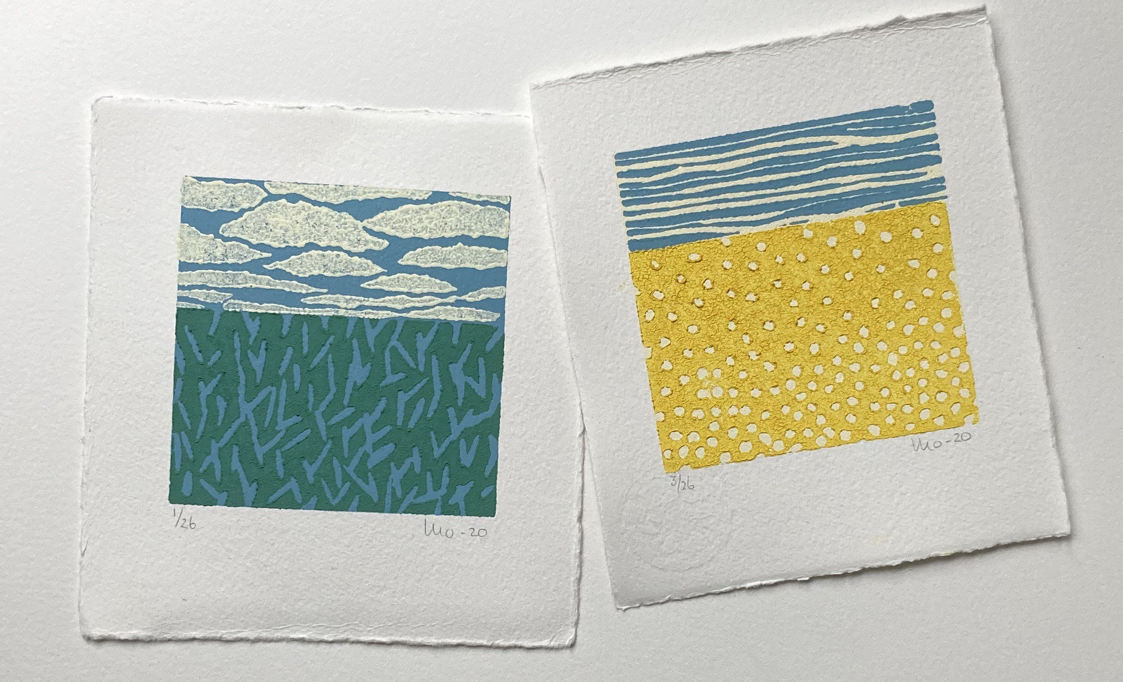 Small Linocut Landscape Abstract Nature Lino Green Art - Etsy