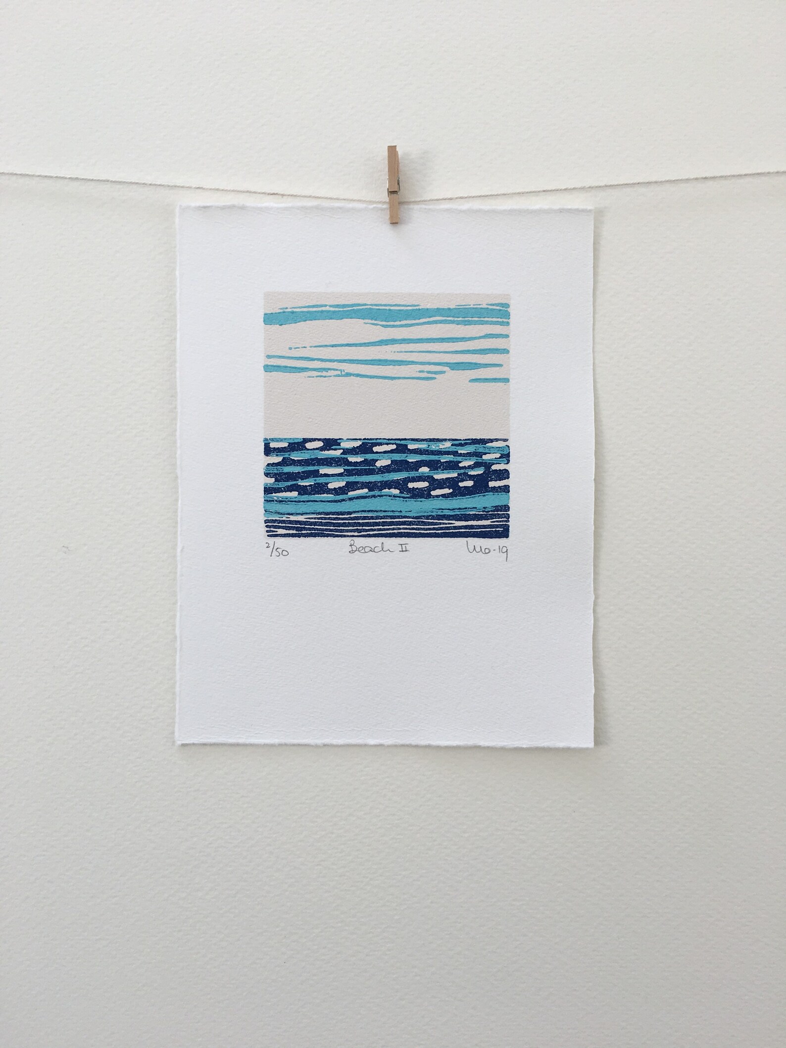 Original Linocut Abstract Minimalist Print Lino Print Beach - Etsy