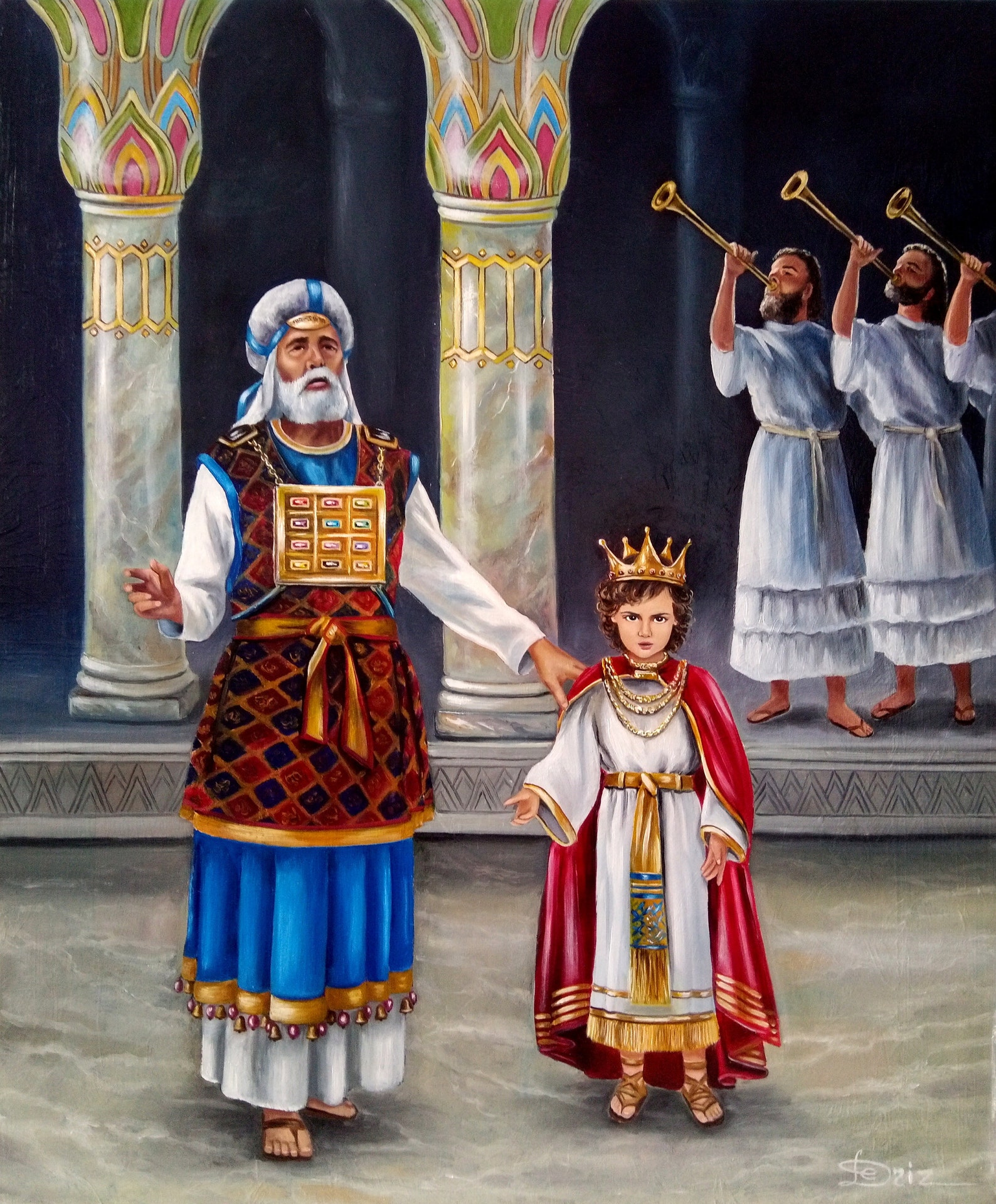 Oil painting Judean king Joash | Etsy