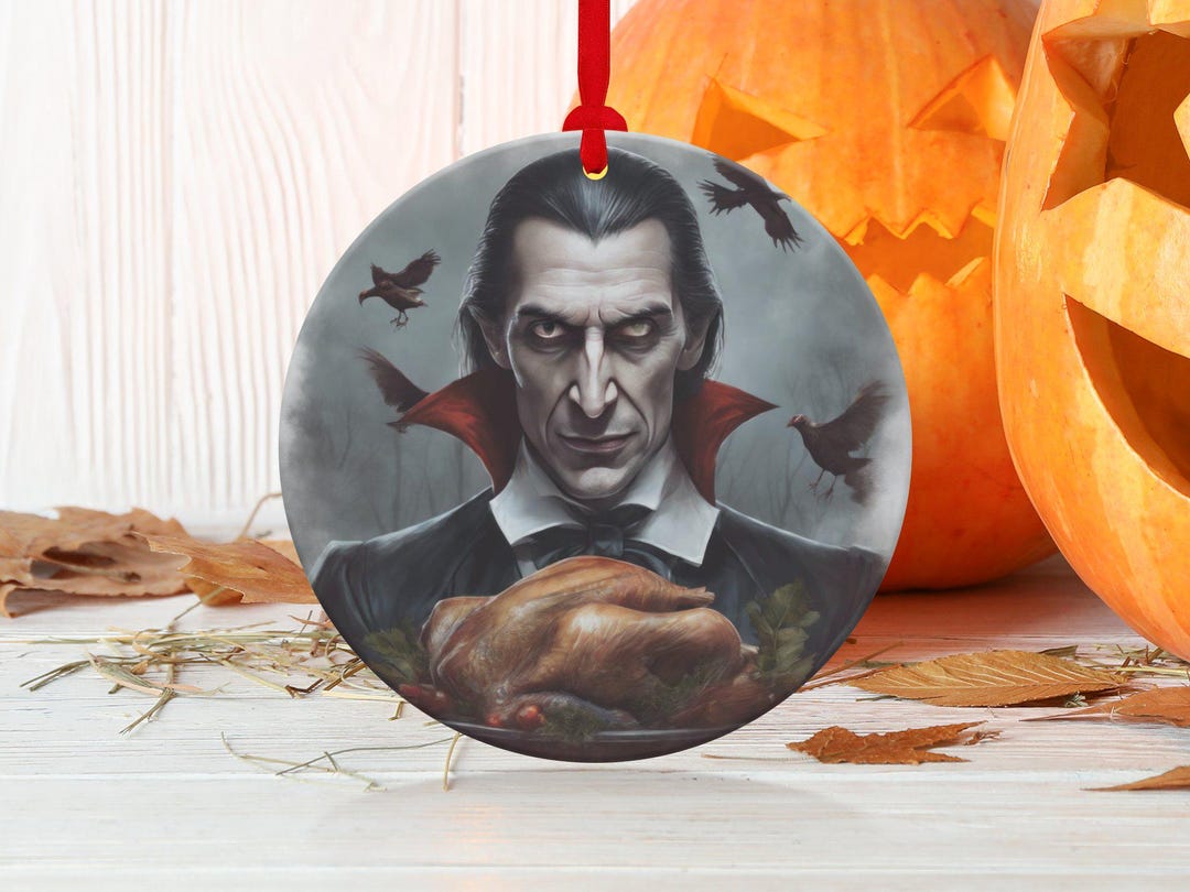 Gothic Horror Dracula Ornament, Halloween Vampire Decor, Unique Scary ...