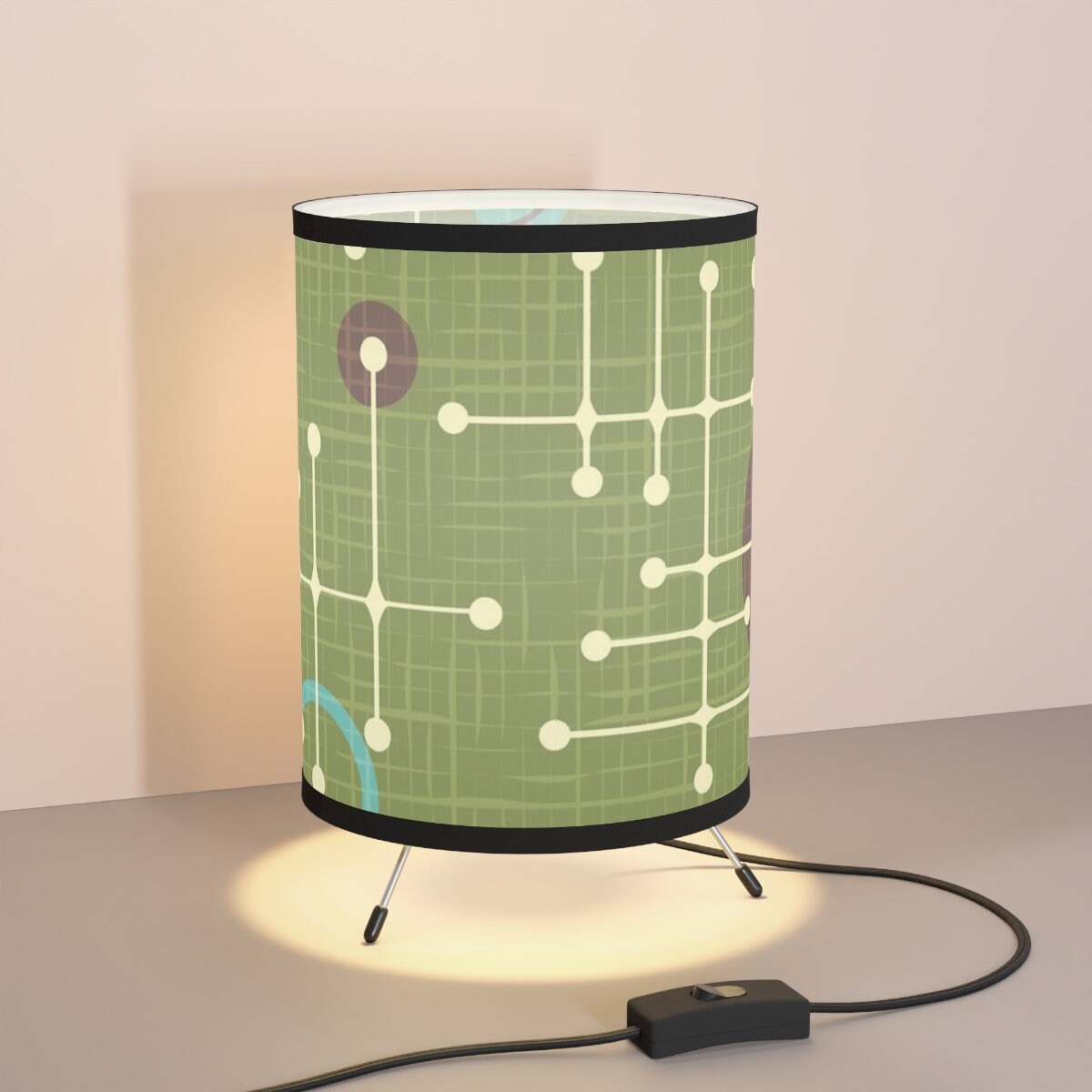 Retro Lamp 1950s Retro With Design of Lines and Circles Retro - Etsy