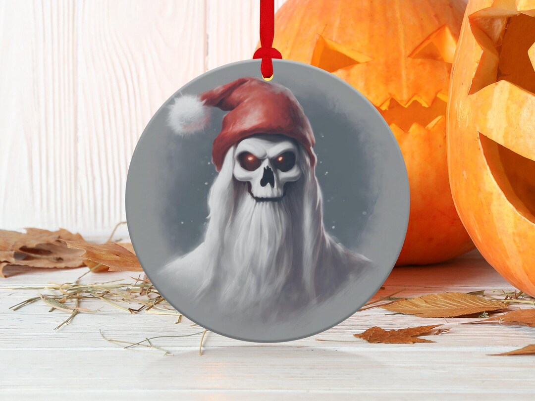 Spooky Santa Skull Christmas Ornament, Unique Gothic Holiday Decor ...