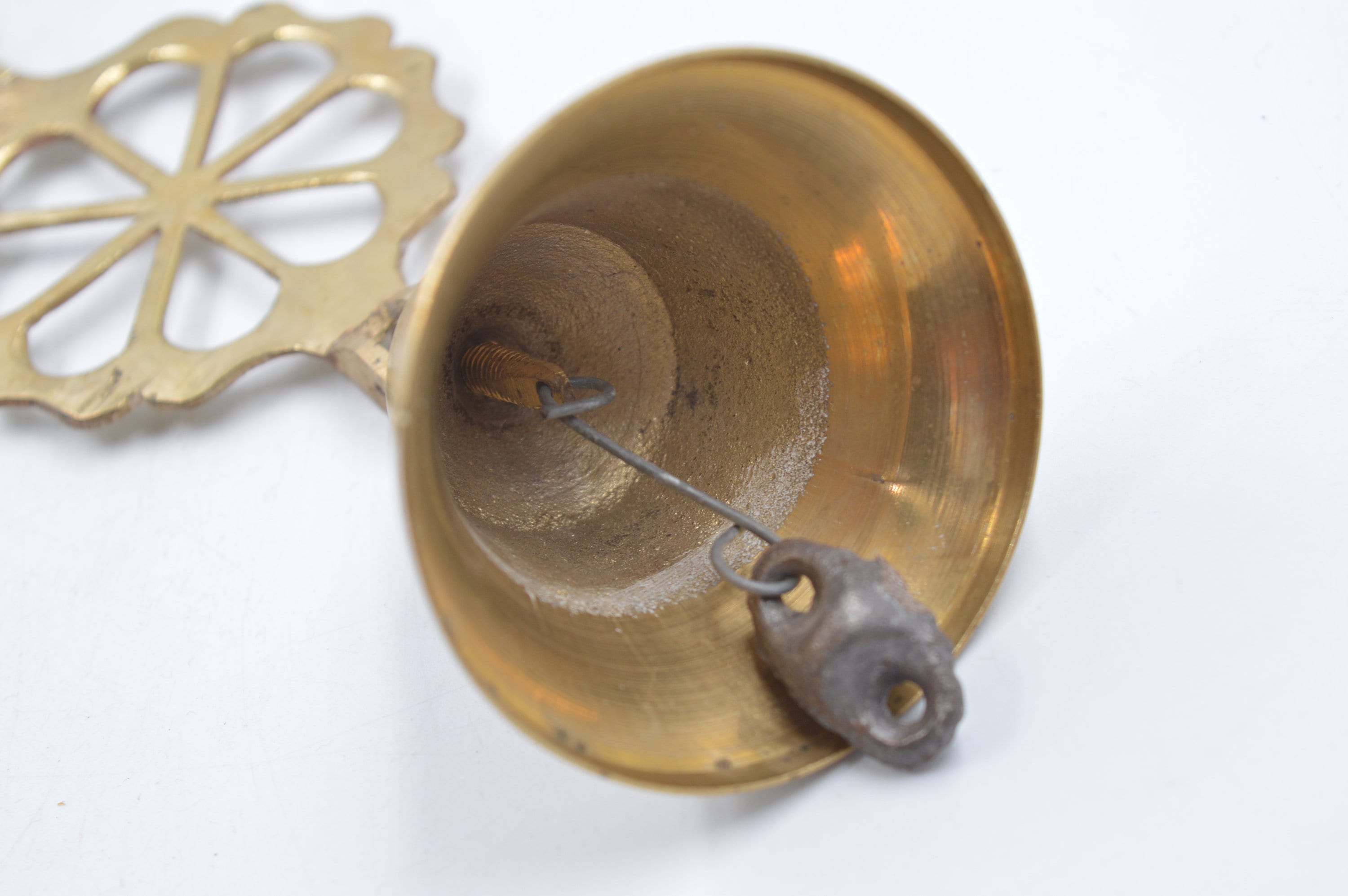 Vintage Brass Bell Hanging Bell With Hook Handmade Brass Bell Etsy