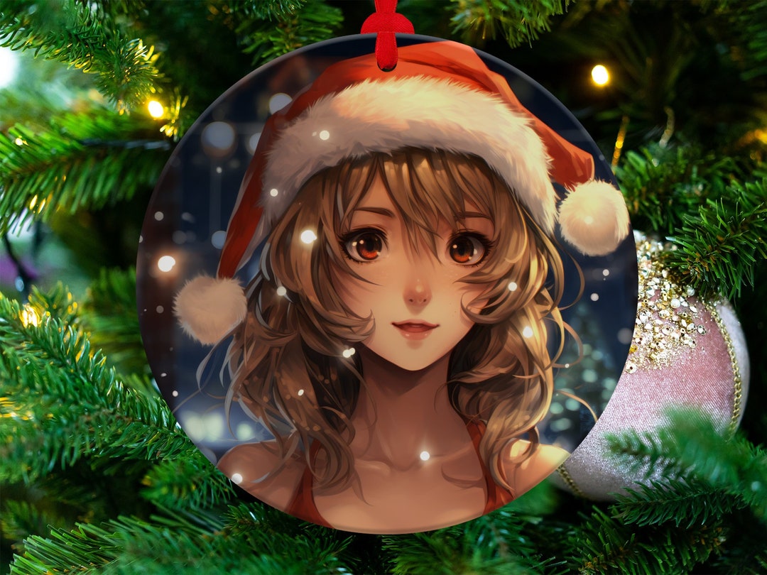 Customizable Anime Christmas Ornament Personalized Gift for - Etsy
