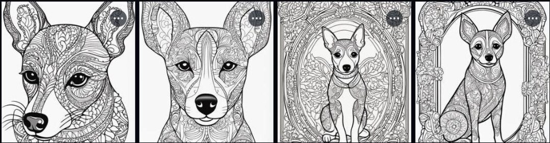 Set of 4 Rat Terrier Coloring Pages - Etsy