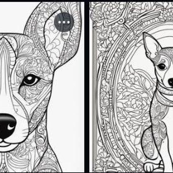 Terrier Coloring Page - Etsy