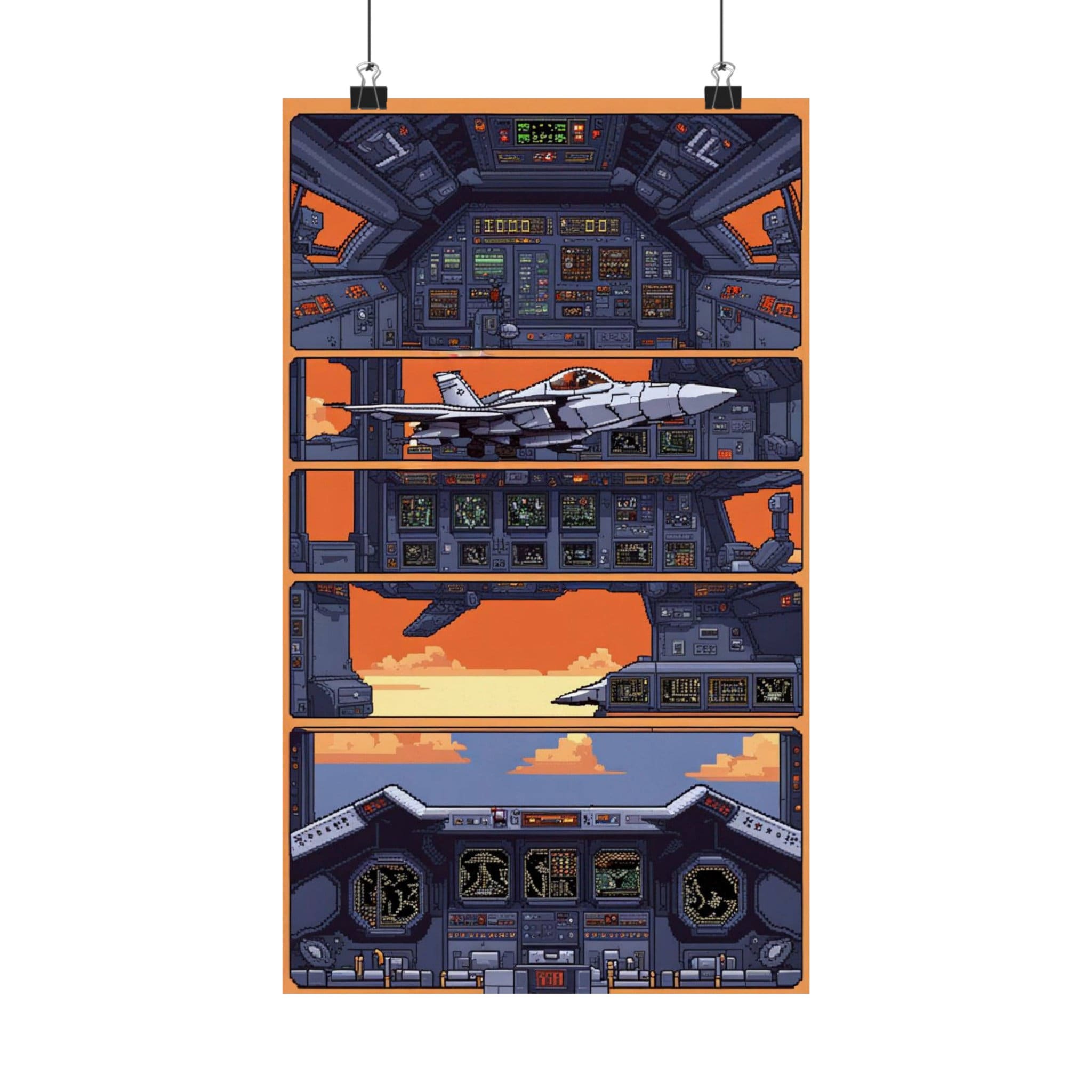 Fighter Jet Pixel Art Matte 10 X 17 Poster - Etsy