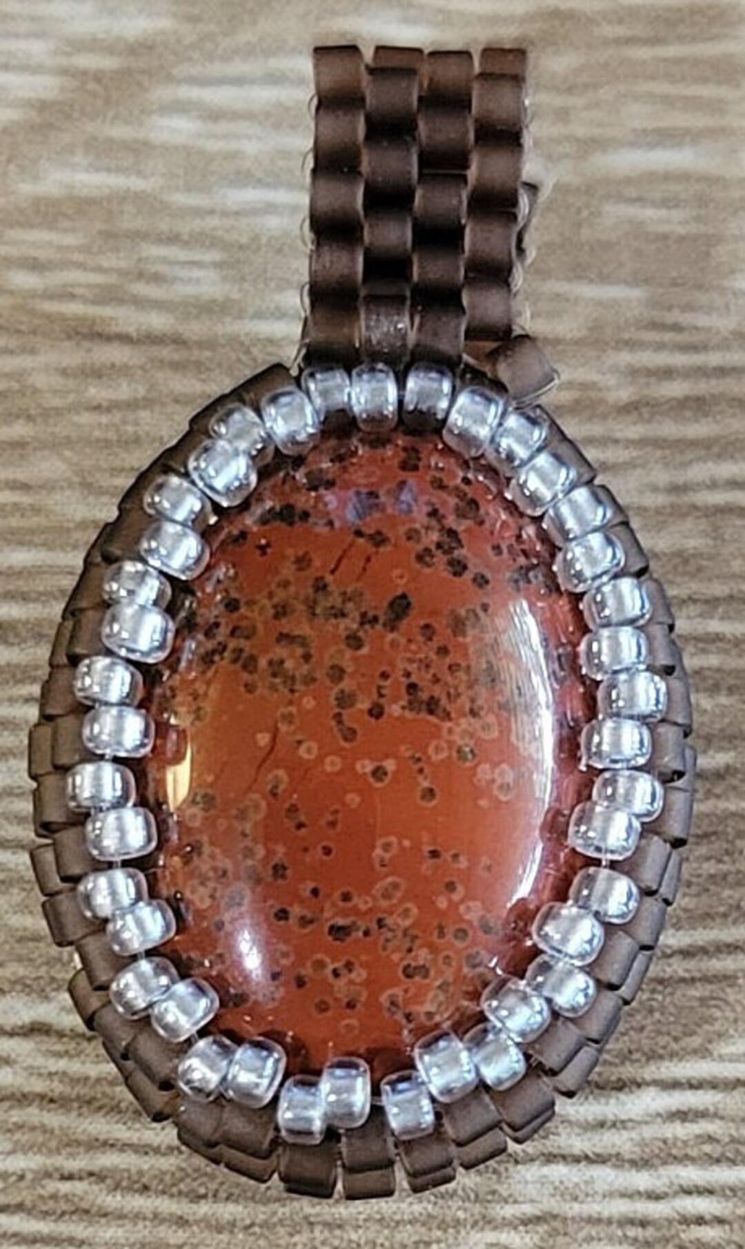 Crystal, Maroon, & Root Beer Cabochon Pendant - Etsy