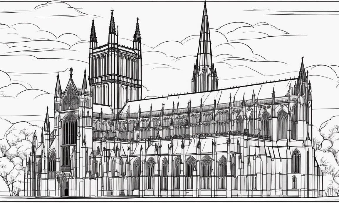 Set of 4 Cathedral Coloring Pages - Etsy