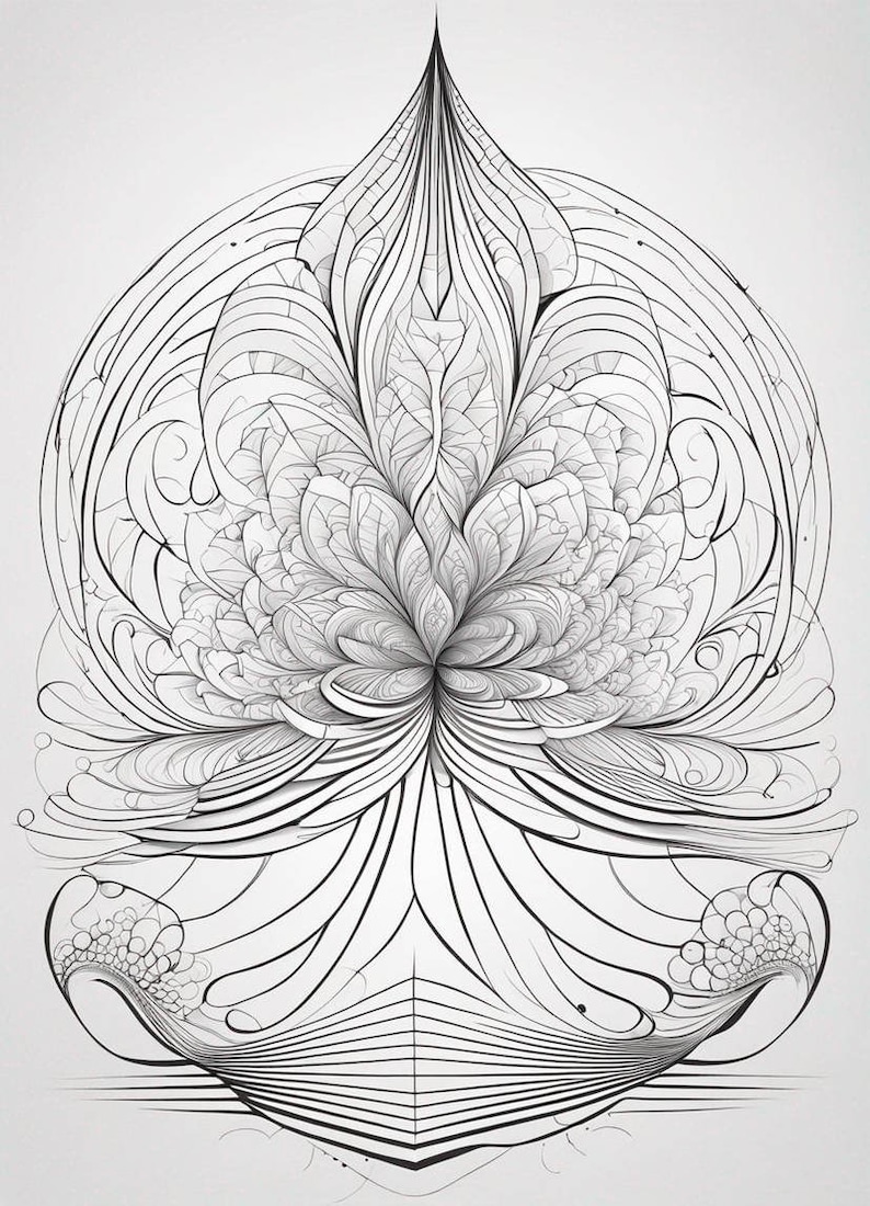 Set of 4 Fractal Coloring Pages - Etsy