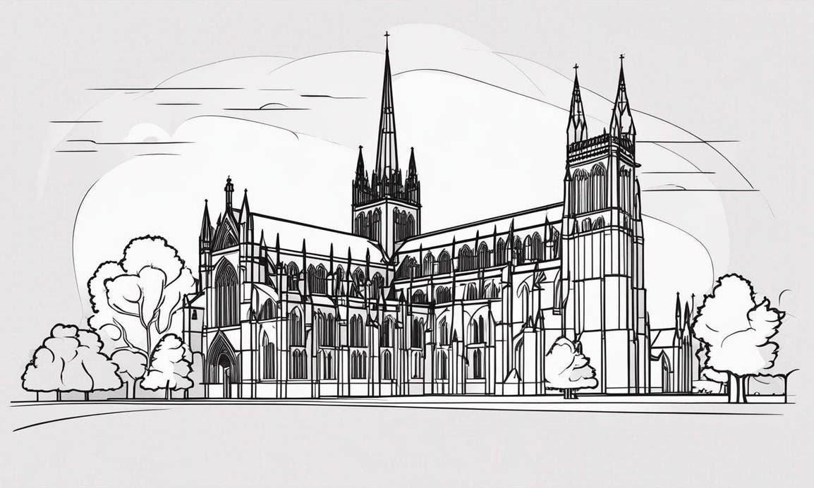 Set of 4 Cathedral Coloring Pages - Etsy