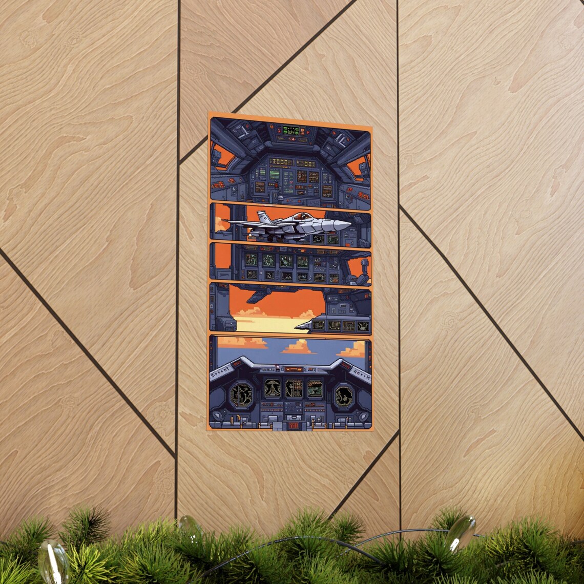 Fighter Jet Pixel Art Matte 10 X 17 Poster - Etsy