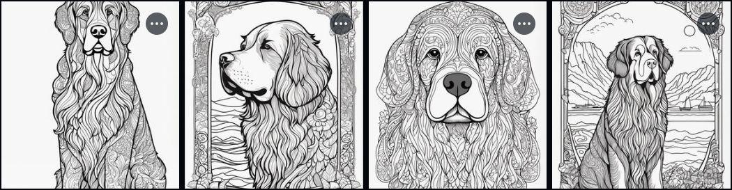 Set of 4 Newfoundland Coloring Pages - Etsy