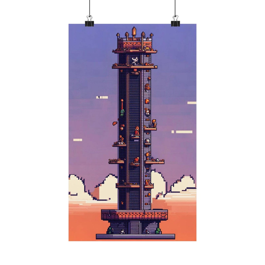 Evolution Tower Pixel Art Matte 10 X 17 Poster - Etsy