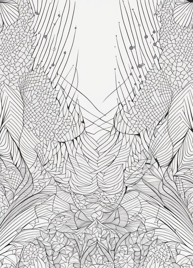 Set of 4 Fractal Coloring Pages - Etsy