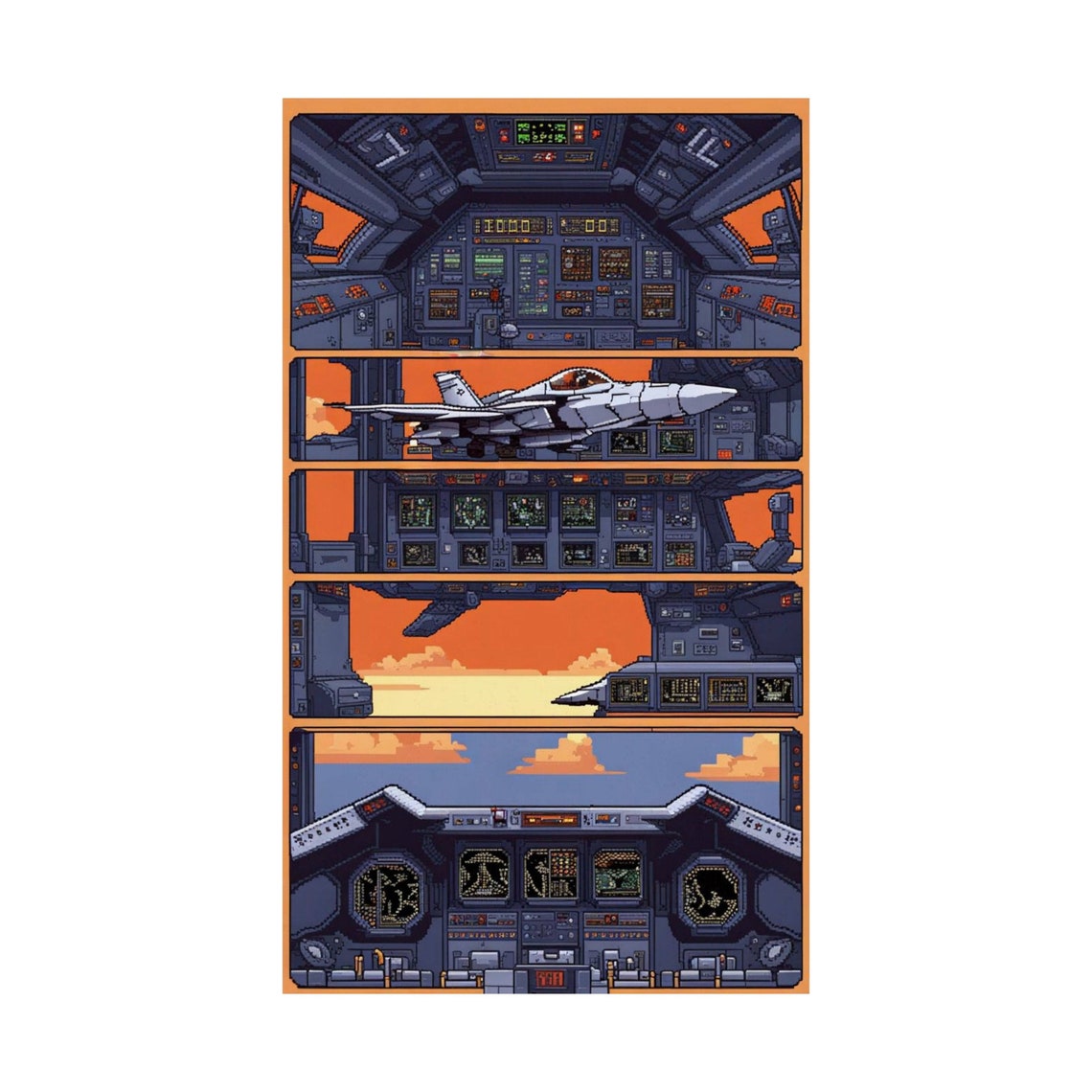 Fighter Jet Pixel Art Matte 10 X 17 Poster - Etsy