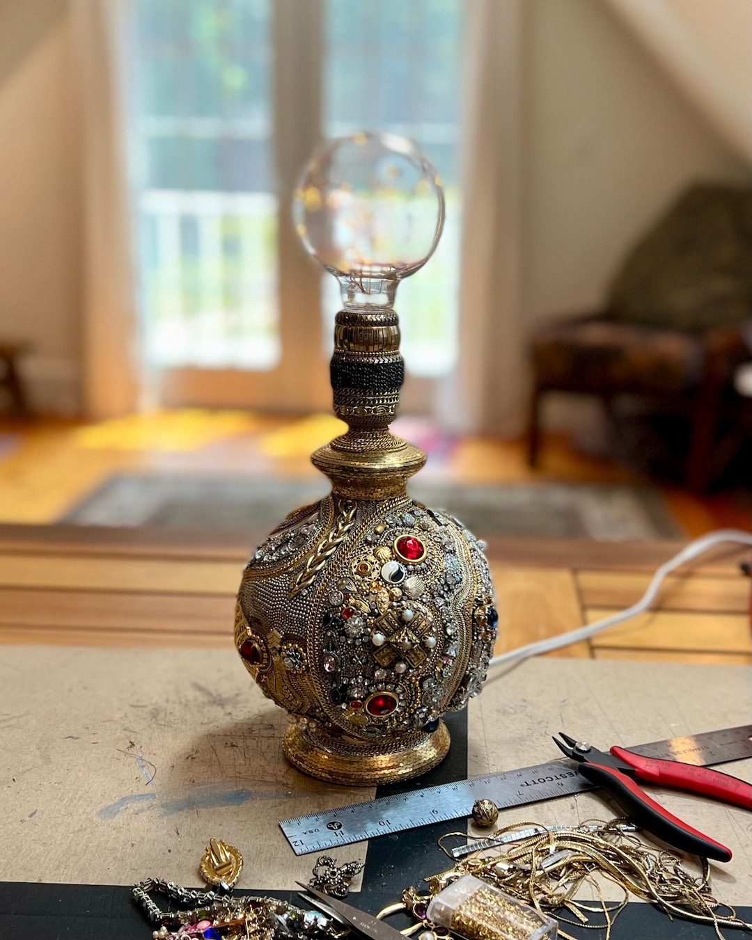 Jeweled Table Lamp - Etsy