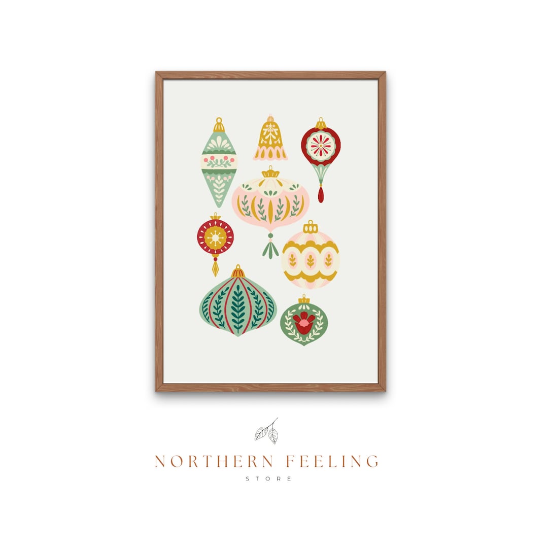 Vintage Christmas Ornament Printable Boho Christmas Ornament - Etsy