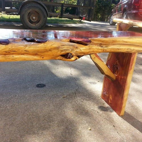 Live Edge Bench - Etsy