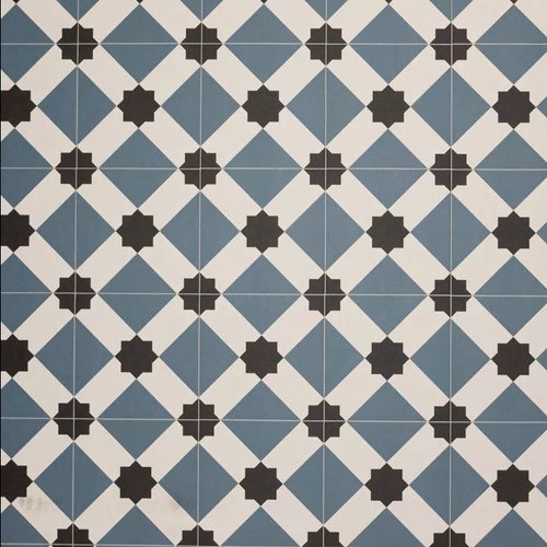 Fes Blue Sheet Vinyl Flooring. 2 Metre Wide Roll. - Etsy