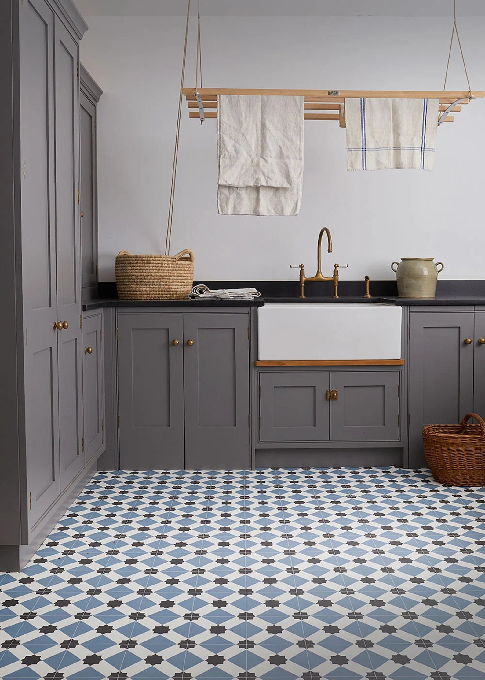 Edwardian Star Blue Sheet Vinyl Flooring. 3 Metre Wide Roll. - Etsy