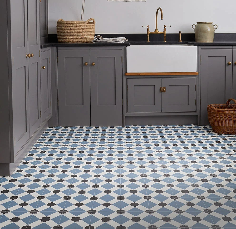 Edwardian Star Blue Sheet Vinyl Flooring. 2 Metre Wide Roll - Etsy